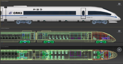 CRH380B（8辆编组）模型-火车/轨道车模型库-3ds Max(.max)模型下载-cg模型网