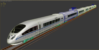 CRH380B（8辆编组）模型-火车/轨道车模型库-3ds Max(.max)模型下载-cg模型网