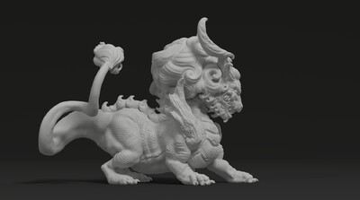 古风 神兽模型-爬行模型库-OBJ(.obj/.mtl)模型下载-cg模型网