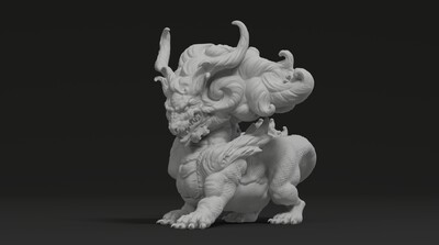 古风 神兽模型-爬行模型库-OBJ(.obj/.mtl)模型下载-cg模型网