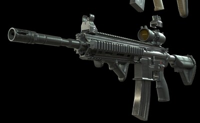 SCAR-L和M416突击步枪模型 PBR材质模型-枪械模型模型库-3ds Max(.max)模型下载-cg模型网