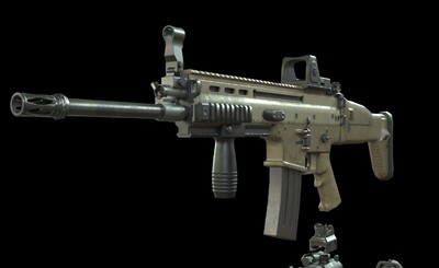 SCAR-L和M416突击步枪模型 PBR材质模型-枪械模型模型库-3ds Max(.max)模型下载-cg模型网