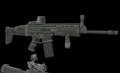 SCAR-L和M416突击步枪模型 PBR材质模型-枪械模型模型库-3ds Max(.max)模型下载-cg模型网