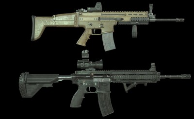 SCAR-L和M416突击步枪模型 PBR材质模型-枪械模型模型库-3ds Max(.max)模型下载-cg模型网