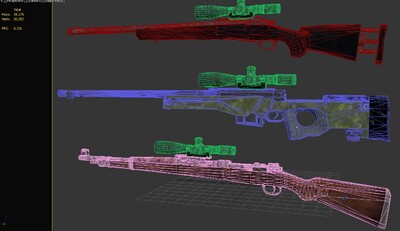 98K AWM模型-枪械模型模型库-3ds Max(.max)模型下载-cg模型网