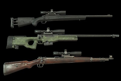 98K AWM模型-枪械模型模型库-3ds Max(.max)模型下载-cg模型网