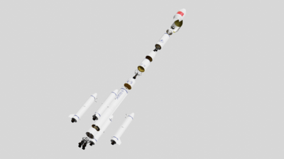 长征三号乙（CZ-3B）运载火箭Blender FBX模型模型-其他航天设施模型库-Blender(.blend)模型下载-cg模型网