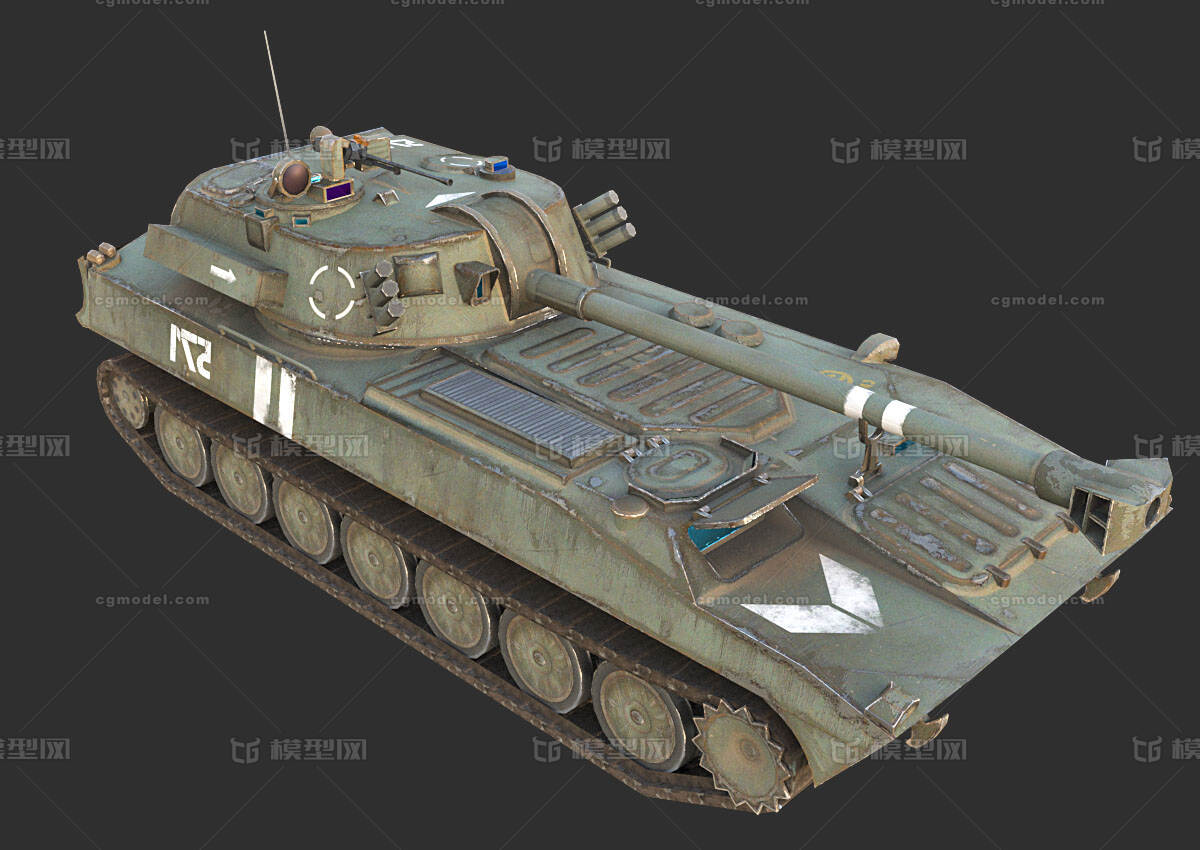 2S34坦克 装甲车模型-装甲车／坦克模型库-FBX(.fbx)模型下载-cg模型网