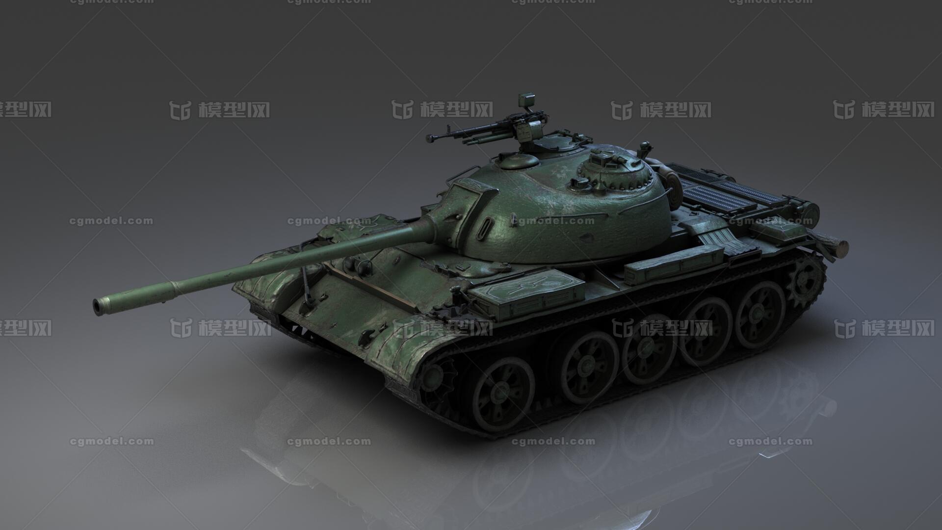 59式中型坦克（次世代 PBR模型-装甲车／坦克模型库-3ds Max(.max)模型下载-cg模型网