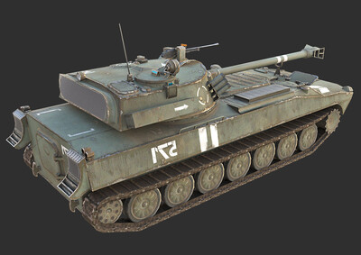 2S34坦克 装甲车模型-装甲车／坦克模型库-FBX(.fbx)模型下载-cg模型网