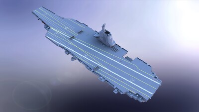 CV003 福建舰模型-军舰模型库-SolidWorks(.sldprt/.sldasm/.slddrw)模型下载-cg模型网