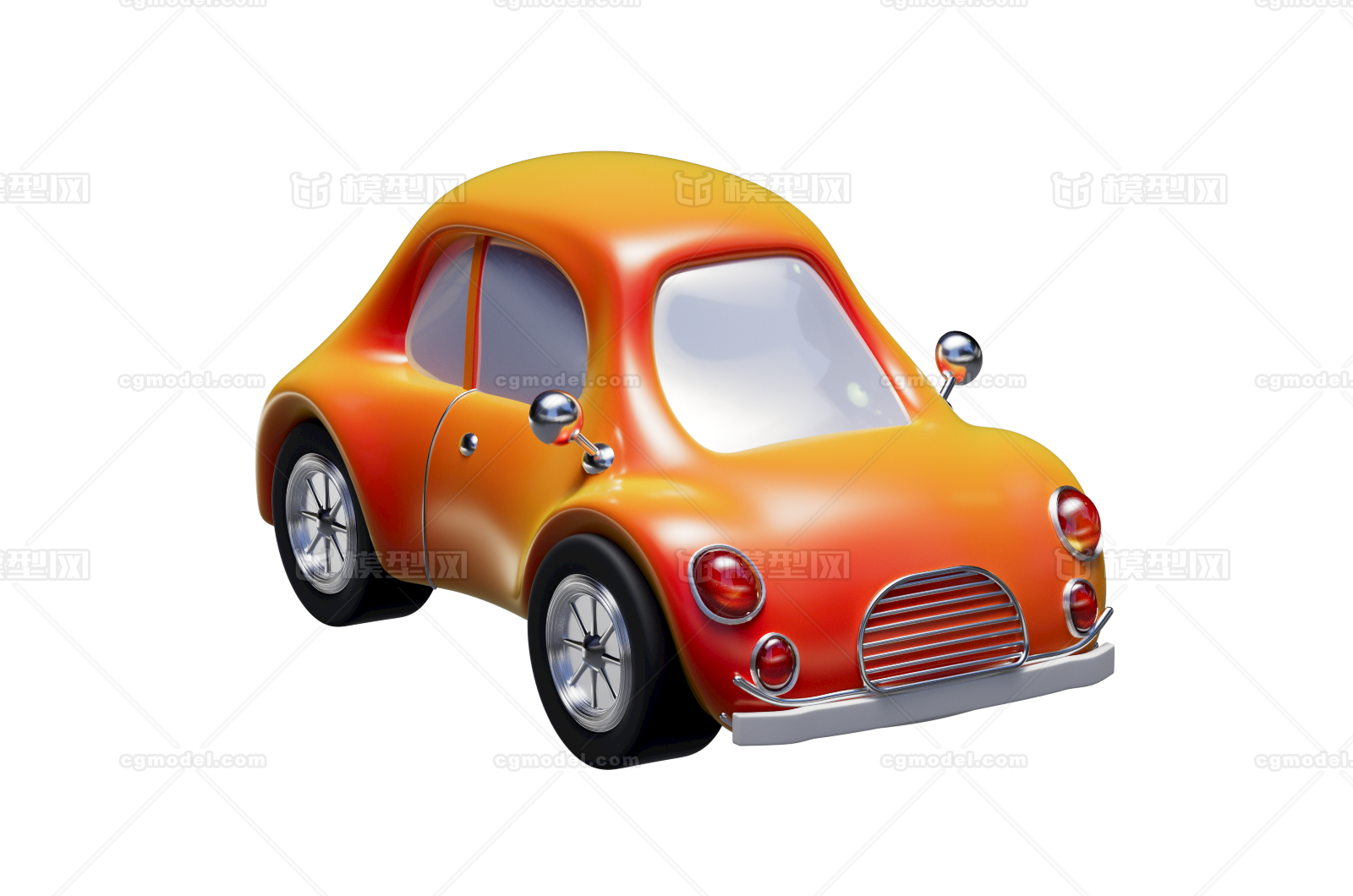 小汽车 卡通模型-轿车模型库-OBJ(.obj/.mtl)模型下载-cg模型网