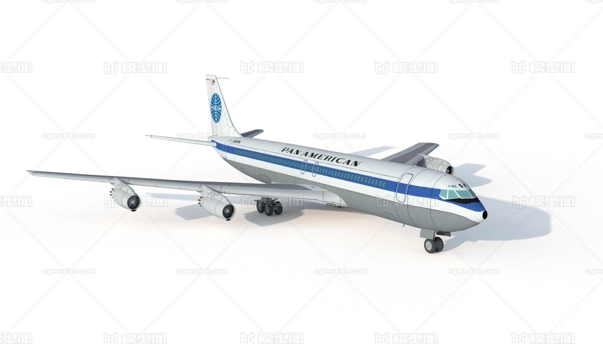 Boeing707 波音707模型-客机/民用飞机模型库-3ds Max(.max)模型下载-cg模型网