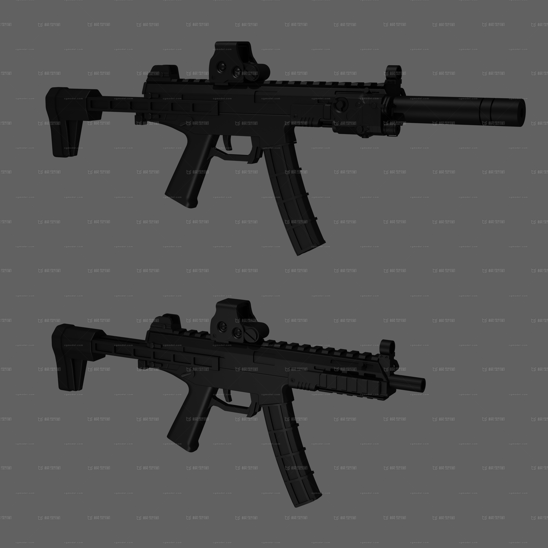 CS/LS7微型冲锋枪模型-枪械模型模型库-3ds Max(.max)模型下载-cg模型网