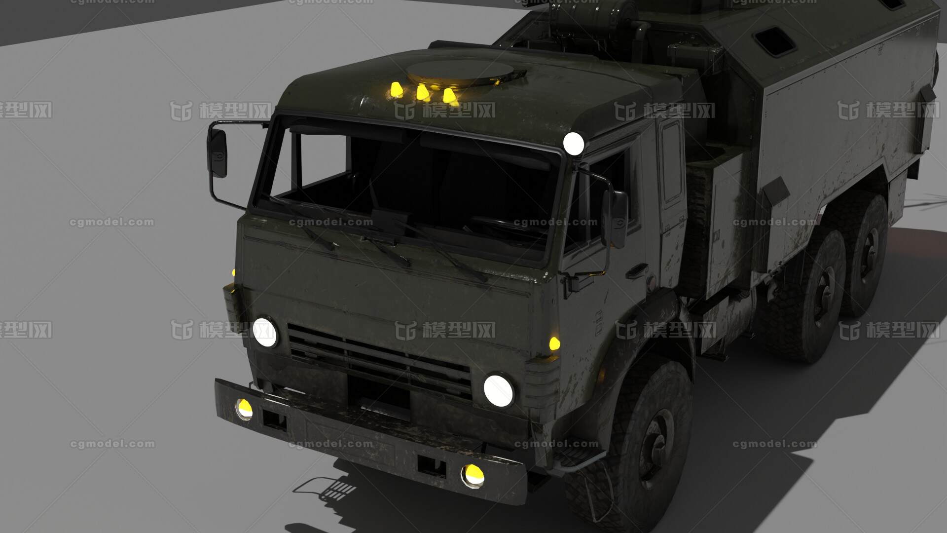 带贴图和绑定的指挥车 指挥车9S552模型-工程车模型库-Blender(.blend)模型下载-cg模型网