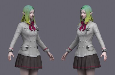 次世代 精灵模型-女人模型库-OBJ(.obj/.mtl)模型下载-cg模型网