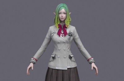 次世代 精灵模型-女人模型库-OBJ(.obj/.mtl)模型下载-cg模型网