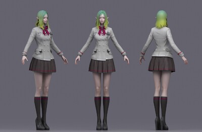 次世代 精灵模型-女人模型库-OBJ(.obj/.mtl)模型下载-cg模型网