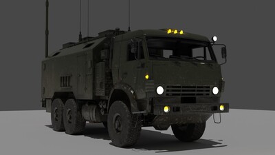 带贴图和绑定的指挥车 指挥车9S552模型-工程车模型库-Blender(.blend)模型下载-cg模型网