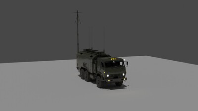 带贴图和绑定的指挥车 指挥车9S552模型-工程车模型库-Blender(.blend)模型下载-cg模型网