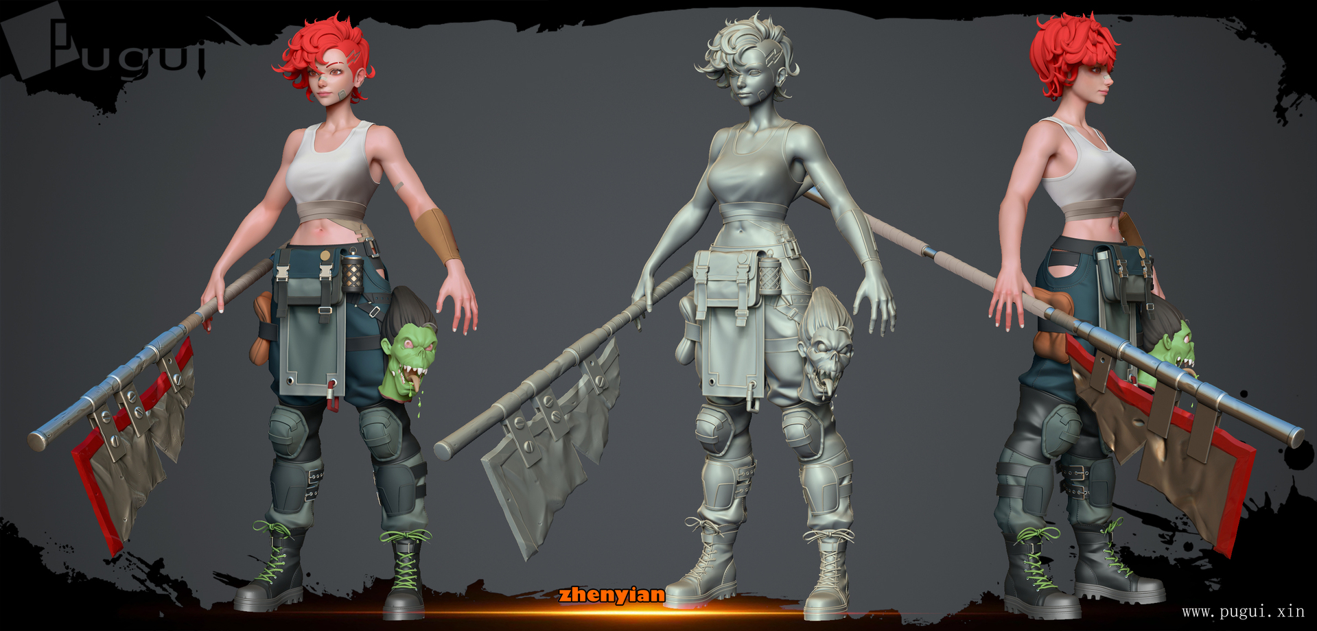 【pugui游戏】--17期角色精品班角色作品模型 - 角色/人物/生物 - 作品模型 - CG模型网