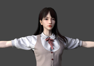 JK 少女模型-女人模型库-Maya(.ma/.mb)模型下载-cg模型网