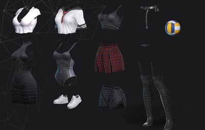 UE4/UE5性感 女学生美女模型-孩子-女模型库-FBX(.fbx)模型下载-cg模型网