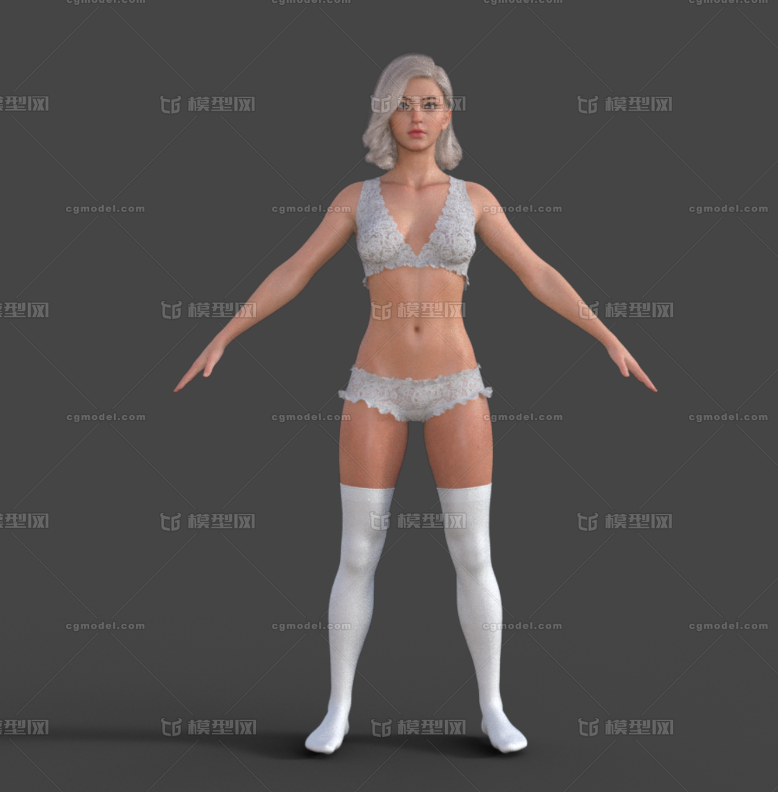 白丝 **模型-女人模型库-Maya(.ma/.mb)模型下载-cg模型网