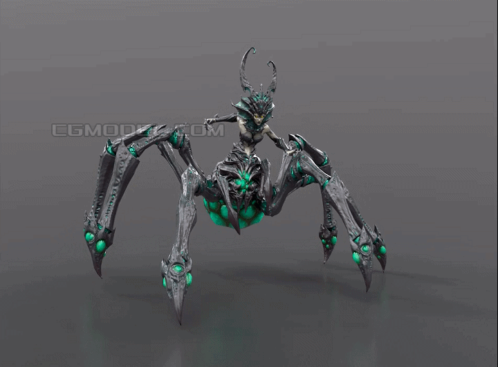 PBR 蜘蛛女妖模型-异形怪物模型库-FBX(.fbx)模型下载-cg模型网