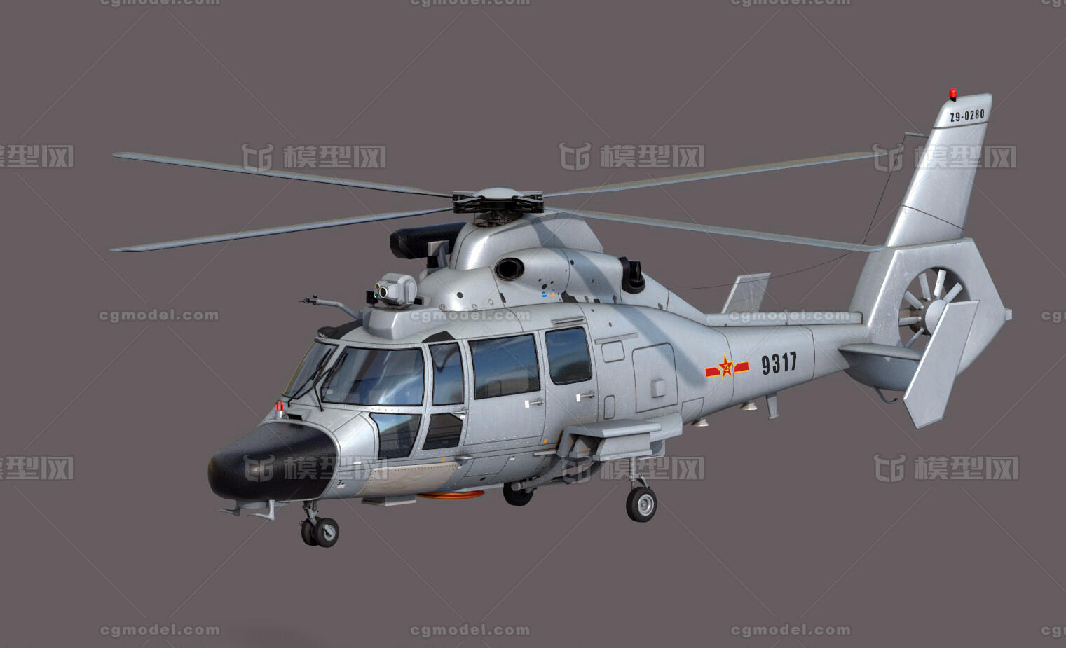 Z9C反潜直升机 直9C模型-军用直升机模型库-3ds Max(.max)模型下载-cg模型网