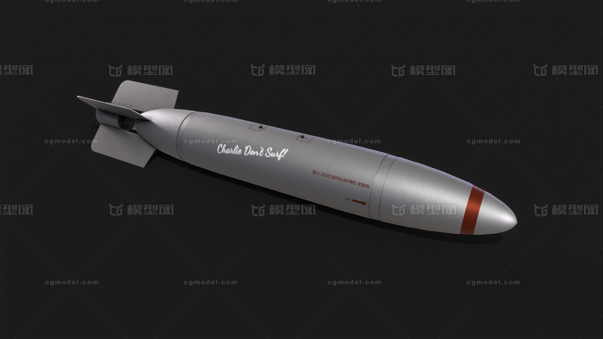 BLU-1/B 750磅凝固汽油弹模型-其他器械模型库-3ds Max(.max)模型下载-cg模型网