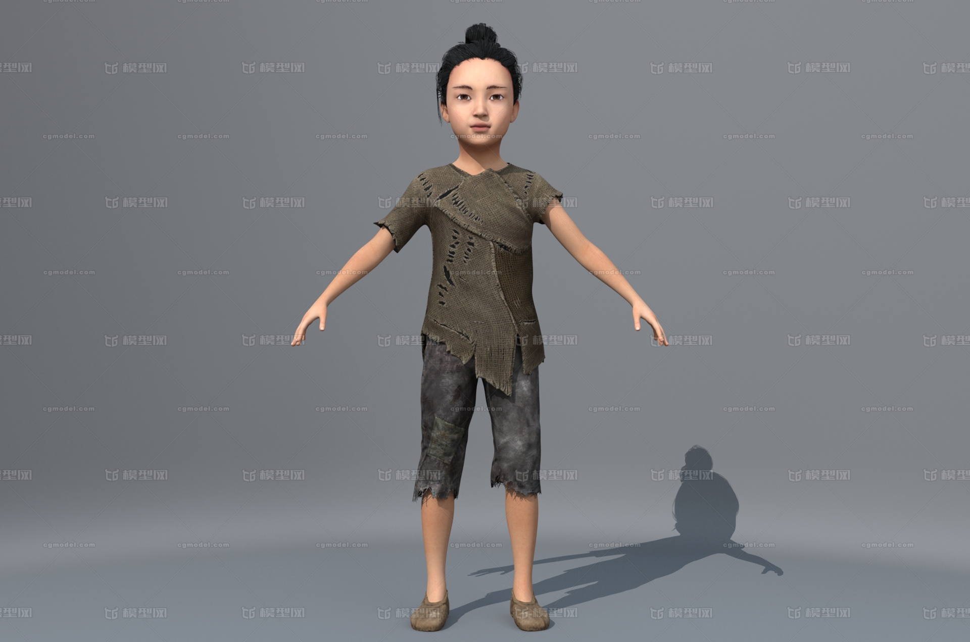 古代男孩 古代人物模型-孩子-男模型库-FBX(.fbx)模型下载-cg模型网