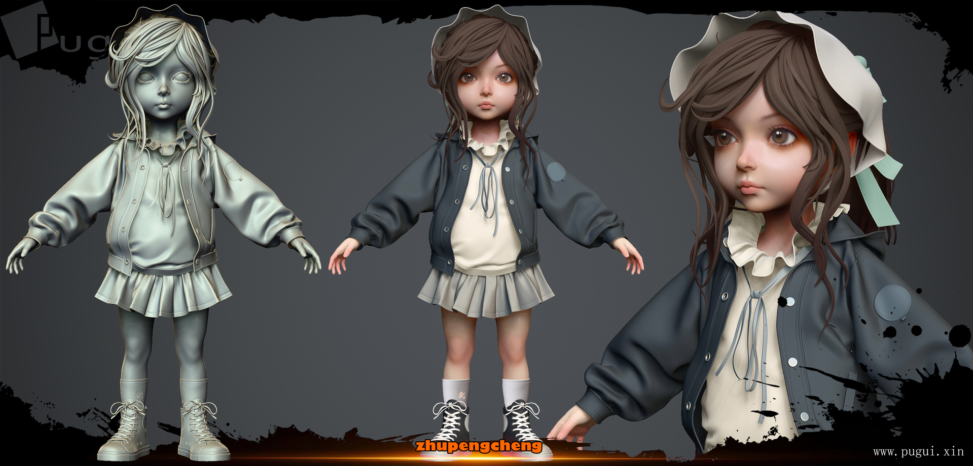 【pugui游戏】--17期角色精品班-学员作品模型 - 角色/人物/生物 - 作品模型 - CG模型网