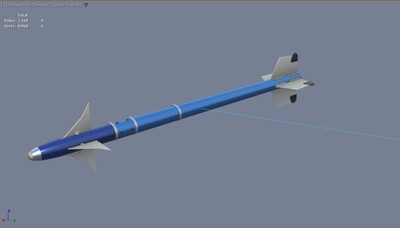 AIM-9L导弹 PBR材质模型-火炮器械模型库-3ds Max(.max)模型下载-cg模型网