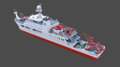 东方红3号 科考船模型-游轮模型库-Maya(.ma/.mb)模型下载-cg模型网