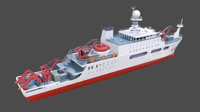 东方红3号 科考船模型-游轮模型库-Maya(.ma/.mb)模型下载-cg模型网