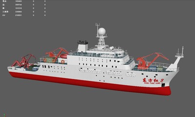 东方红3号 科考船模型-游轮模型库-Maya(.ma/.mb)模型下载-cg模型网