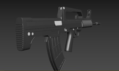 国产QBZ 95-1式突击步枪模型-枪械模型模型库-3ds Max(.max)模型下载-cg模型网