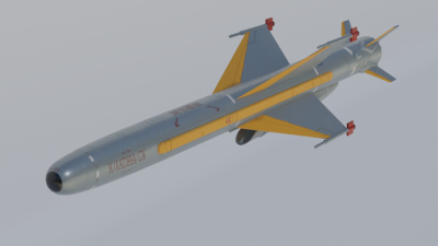KD-88空地导弹 PBR材质模型-火炮器械模型库-Blender(.blend)模型下载-cg模型网