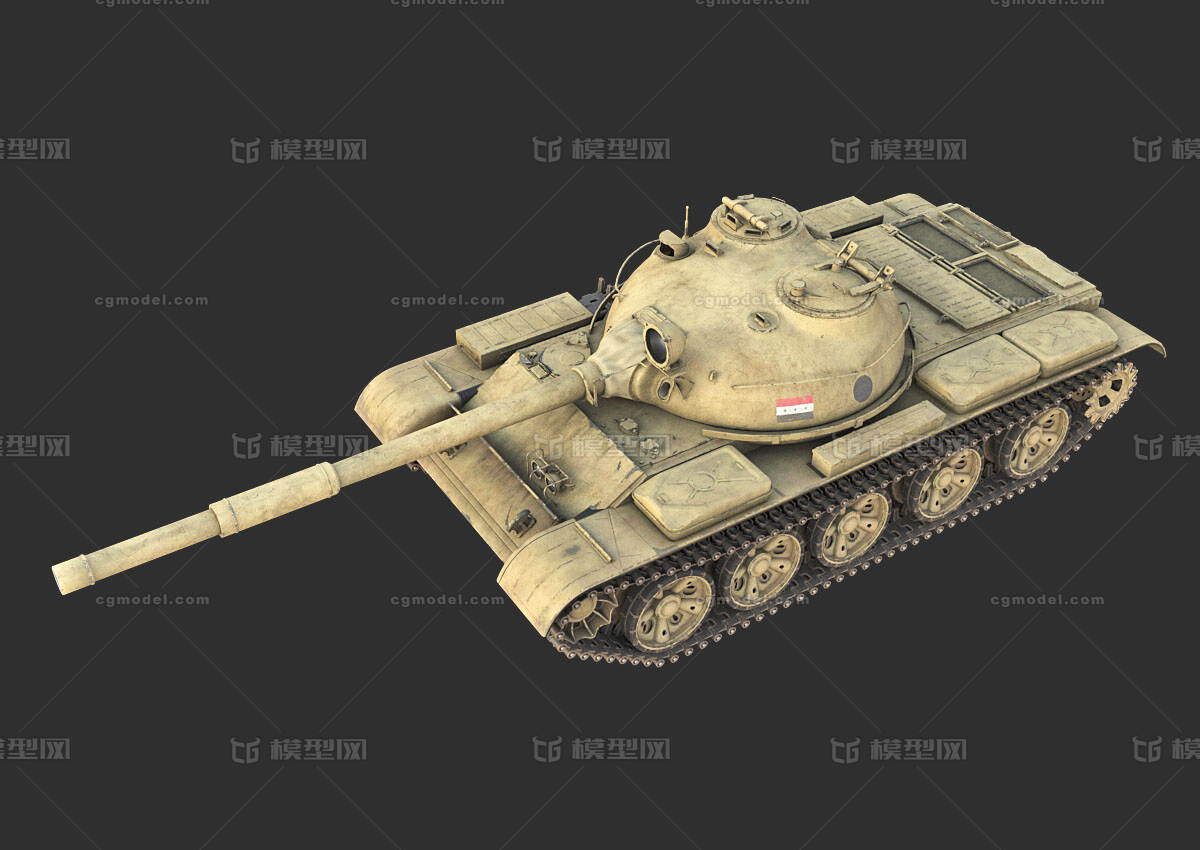 T-62坦克 PBR材质模型-装甲车／坦克模型库-FBX(.fbx)模型下载-cg模型网