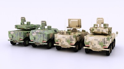 CS-SA5 30毫米轮式自行高炮系统模型-火炮器械模型库-3ds Max(.max)模型下载-cg模型网