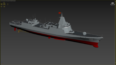 055型导弹驱逐舰模型-军舰模型库-FBX(.fbx)模型下载-cg模型网
