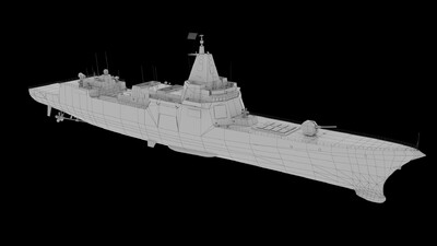 055型导弹驱逐舰模型-军舰模型库-FBX(.fbx)模型下载-cg模型网