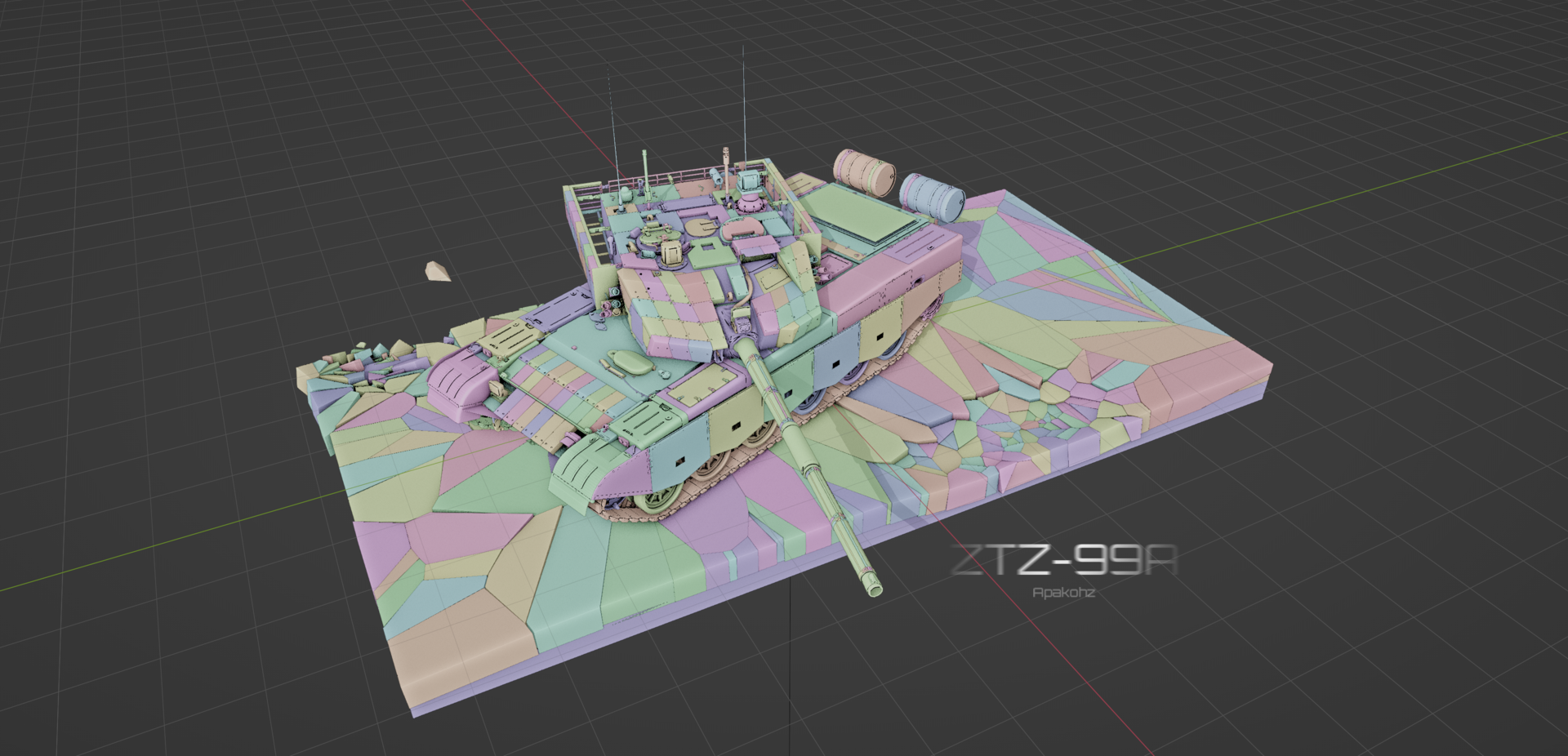 中国主战坦克 ZTZ-99A ***模型+场景模型 - 工业/产品/道具 - 作品模型 - CG模型网