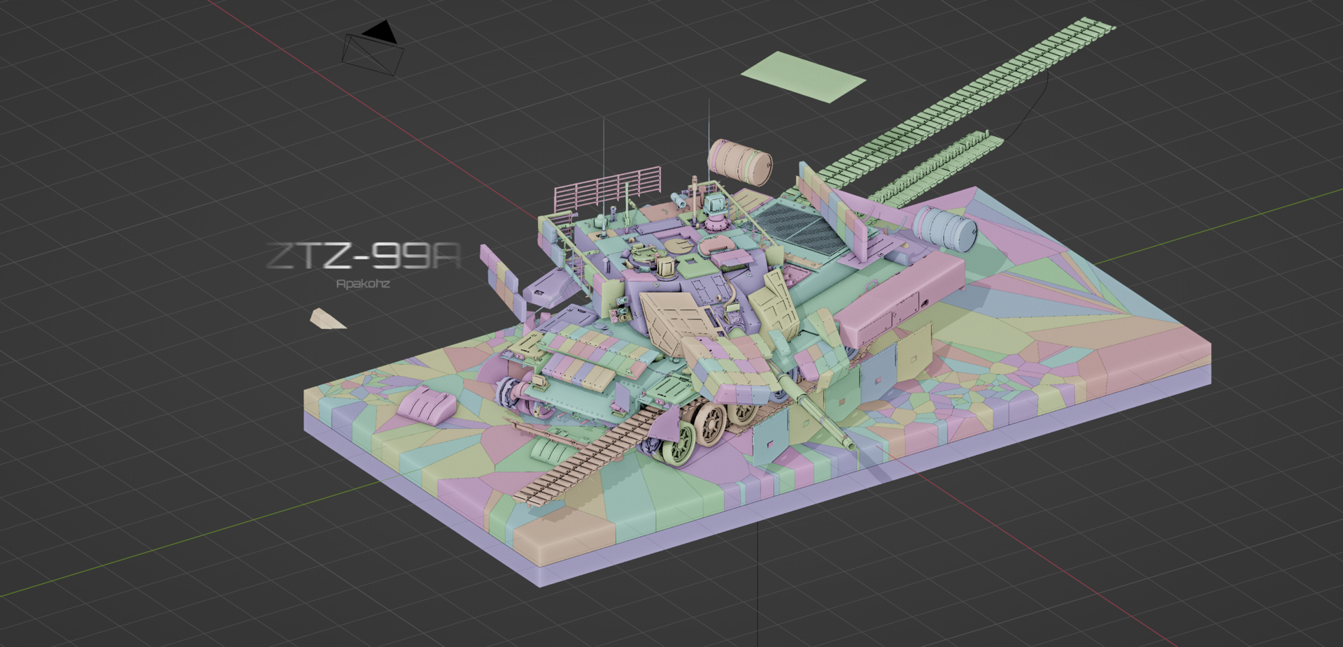 中国主战坦克 ZTZ-99A ***模型+场景模型 - 工业/产品/道具 - 作品模型 - CG模型网