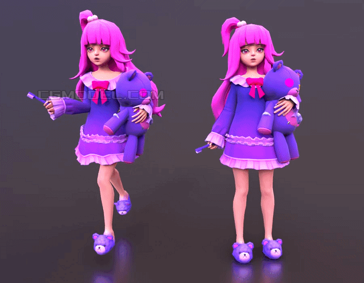 动画 萝莉模型-孩子-女模型库-FBX(.fbx)模型下载-cg模型网