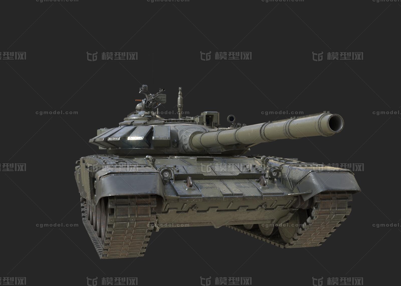 PBR 俄罗斯T-72B3型主战坦克模型-装甲车／坦克模型库-3D Studio(.3ds)模型下载-cg模型网