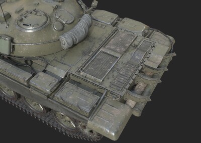 PBR 苏联T-62型主战坦克模型-装甲车／坦克模型库-3D Studio(.3ds)模型下载-cg模型网