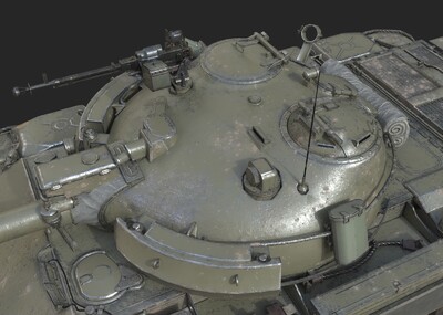 PBR 苏联T-62型主战坦克模型-装甲车／坦克模型库-3D Studio(.3ds)模型下载-cg模型网