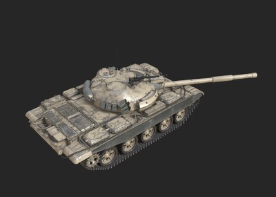 PBR 苏联T-62型主战坦克模型-装甲车／坦克模型库-3D Studio(.3ds)模型下载-cg模型网